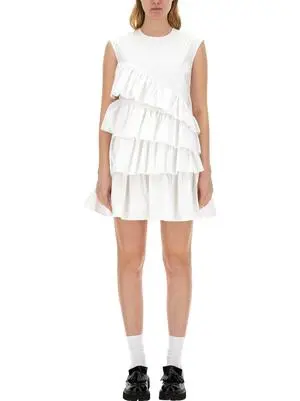 MSGM Ruffled Dress - White