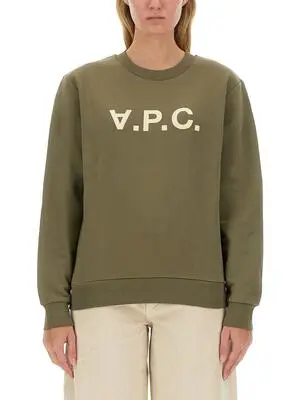 A.p.c. Sweatshirt With Logo Brown