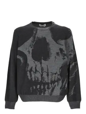 Alexander McQueen Skull Crewneck Jumper - Grey