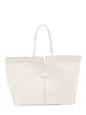 TOD'S Di Bag Folio Small Leather Tote - White