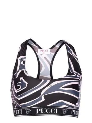 Emilio Pucci Printed Crop Top - Black