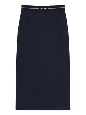MSGM Check-Pattern Pleated Mini Skirt Blue