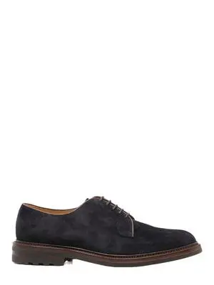 Brunello Cucinelli Suede Derby Shoes Blue