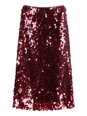 Vince Sequin Skirt - Red