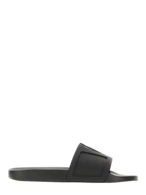 Valentino Garavani Vlogo Flat Slides - Black