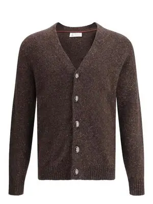 Brunello Cucinelli Alpaca Blend Cardigan - Brown