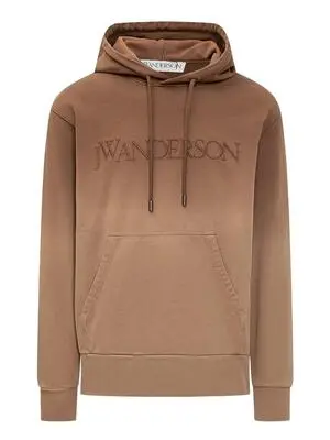 JW Anderson Logo Organic Cotton Sweatshirt - Brown