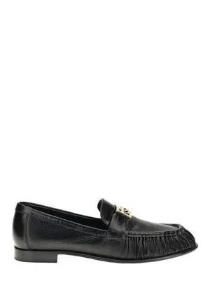 Fendi Nappa Leather Baguette Loafers - Black