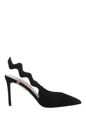 AQUAZZURA Suede Slingback Stiletto Heel Pumps - Black