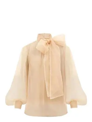 Zimmermann Blouse With Balloon Sleeves - Beige