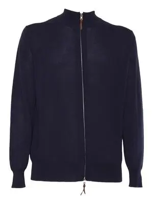 BALLANTYNE Zipped Cardigan - Blue