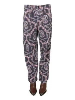Etro Paisley Print Denim Pants Multicolour
