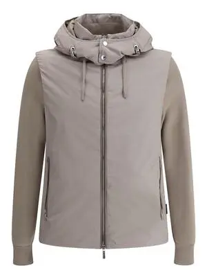 MOORER Goose Down Padded Bomber Jacket Beige
