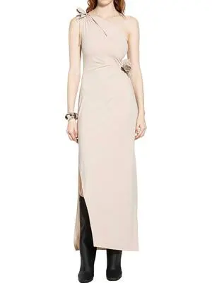 Coperni Asymmetric Flower Gown - Beige