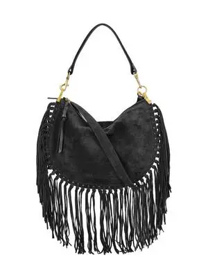 Isabel Marant Fringe Shoulder Bag - Black