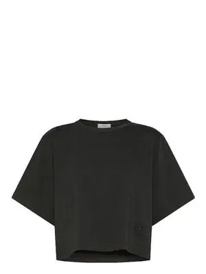 FORTE_FORTE Cotton Short-Sleeved T-Shirt Black