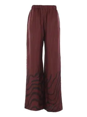 Raquel Diniz Wide-leg Zebra Print Trousers - Zebra Burgundy+black