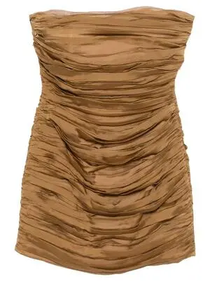 Raquel Diniz Strapless Mini Dress - Brown
