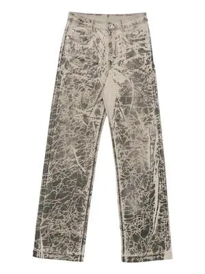 Rick Owens Crackle Print Denim - Black