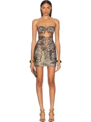Alexandre Vauthier Panther Mini Dress - Natural