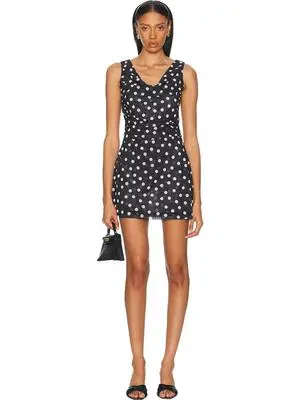 Lpa Claire Mini Dress - Black And Cream Dot
