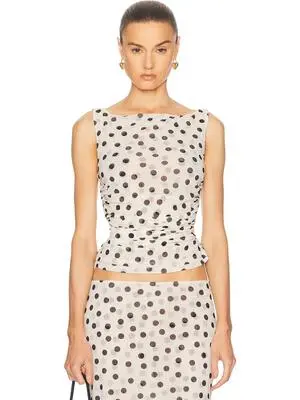 Lpa Carla Top - Cream And Black Dot