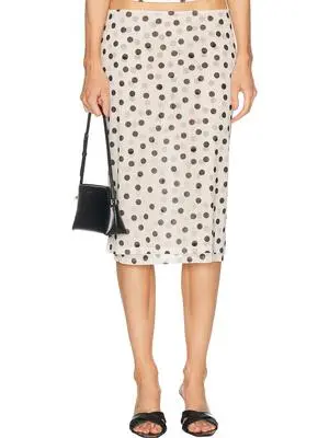 Lpa Carla Skirt - Cream And Black Dot