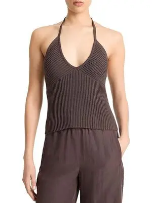 Vince Tie Halter Top - Night Umber