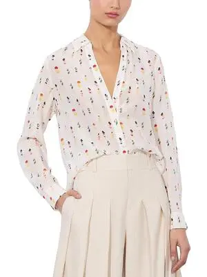 Alice + Olivia Eloise Silk Blouse - White