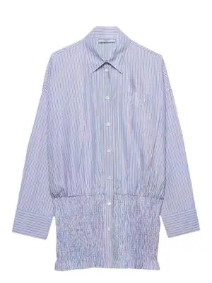 Prada Striped Cotton Shirt - Blue