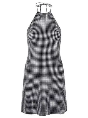 Hunza G Gingham Halterneck Mini Dress - Black