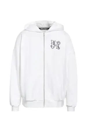Palm Angels Hooded Sweatshirt With Brand Logo - White