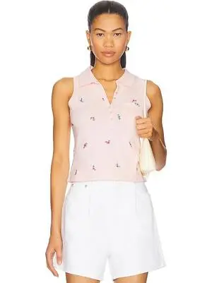 Free People Pepper Knit Polo - Pink