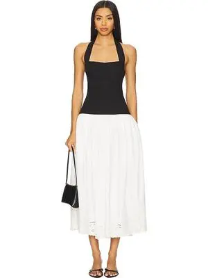 Lpa Clara Midi Dress - Black & Ivory