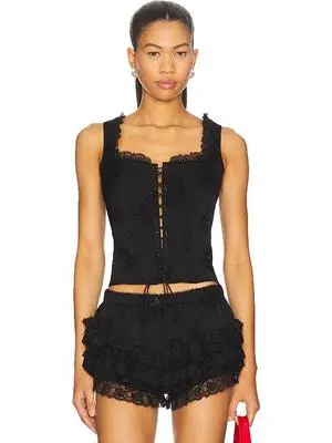For Love & Lemons Lana Bustier - Black
