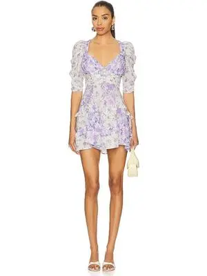 For Love & Lemons Rosalyn Mini Dress - Purple