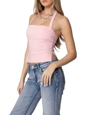 EDIKTED Dara Halter Top Pink