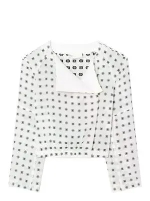 Tory Burch Polka-dot Wrap Top - White