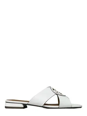 Tory Burch Miller Cross-strap Flat Sandals - White