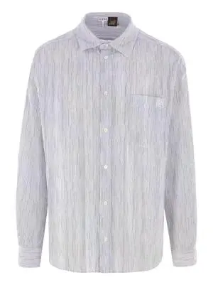 Loewe Embroidered-anagram Shirt - Blue