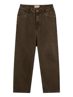 DIME Classic Relaxed Denim Pants - Faded Brown