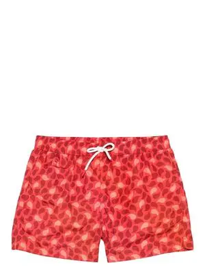 Kiton Printed Swim Shorts - Red