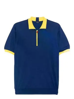 Kiton Contrasting-trim Polo Shirt - Blue