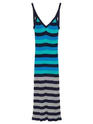 Sonia Rykiel Paris Striped Long Dress - Blue