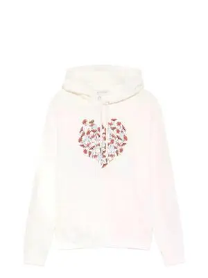 LANVIN Floral-print Hoodie - Neutrals