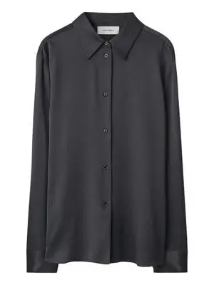 LISA YANG STORE Long-Sleeved Button-Up Shirt Midnight