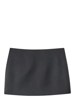 LISA YANG Mini Skirt In Heavy Silk Satin - Midnight