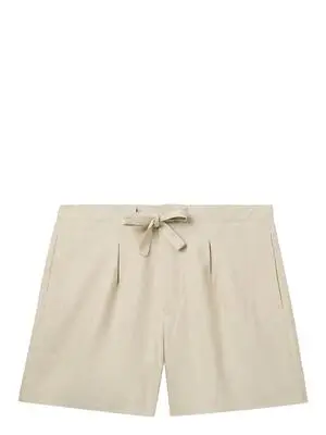STOFFA Straight-leg Linen Short - Neutrals