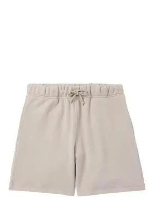 STOFFA Straight-leg Cotton-terry Drawstring Shorts - Brown