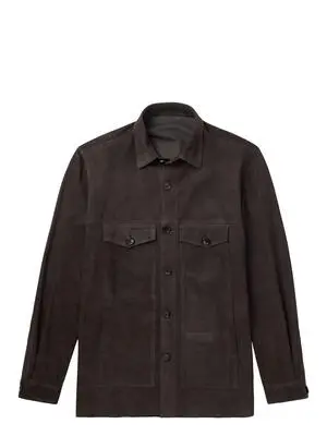 Thom Sweeney Thom Sweeney - Suede Overshirt - Men - Brown - S Dark Brown